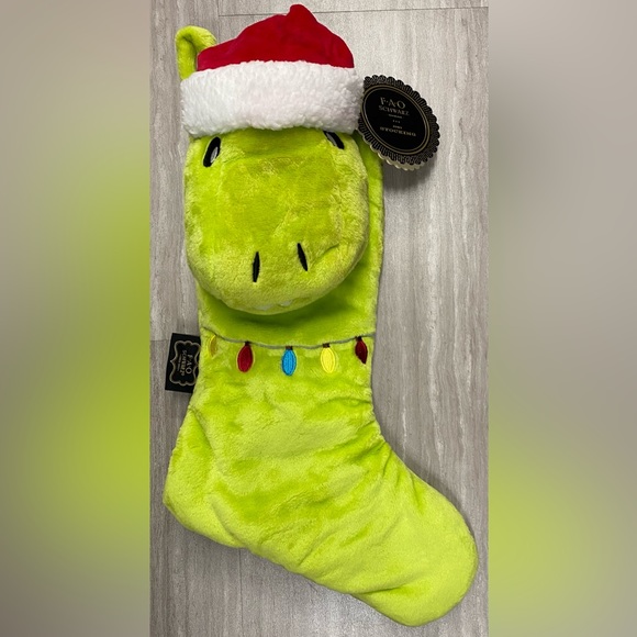 FAO Schwarz | Holiday | Fao Schwarz Christmas Dinosaur Santa Hat Plush ...